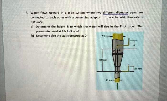 VIDEO solution: 4. Water flows upward in a pipe system where two ...