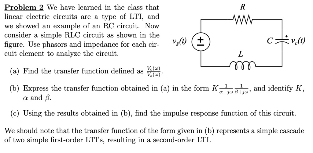 problem 2 we have learned in the class that r w linear electric ...