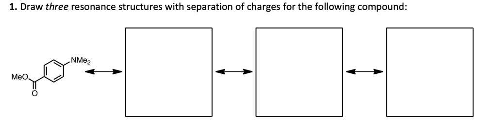 SOLVED: Draw three resonance structures with separation of charges for ...