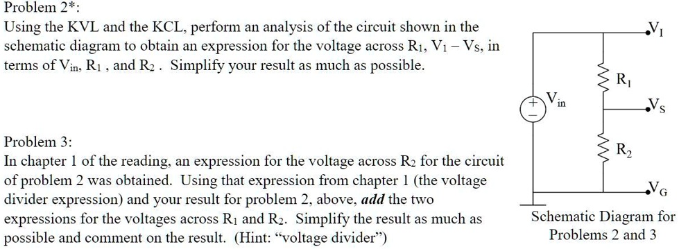 SOLVED: Only Problem 2. Problem 2* Using the KVL and the KCL, perform an analysis of the circuit ...