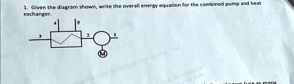 Given the diagram shown, write the overall energy equation for the ...