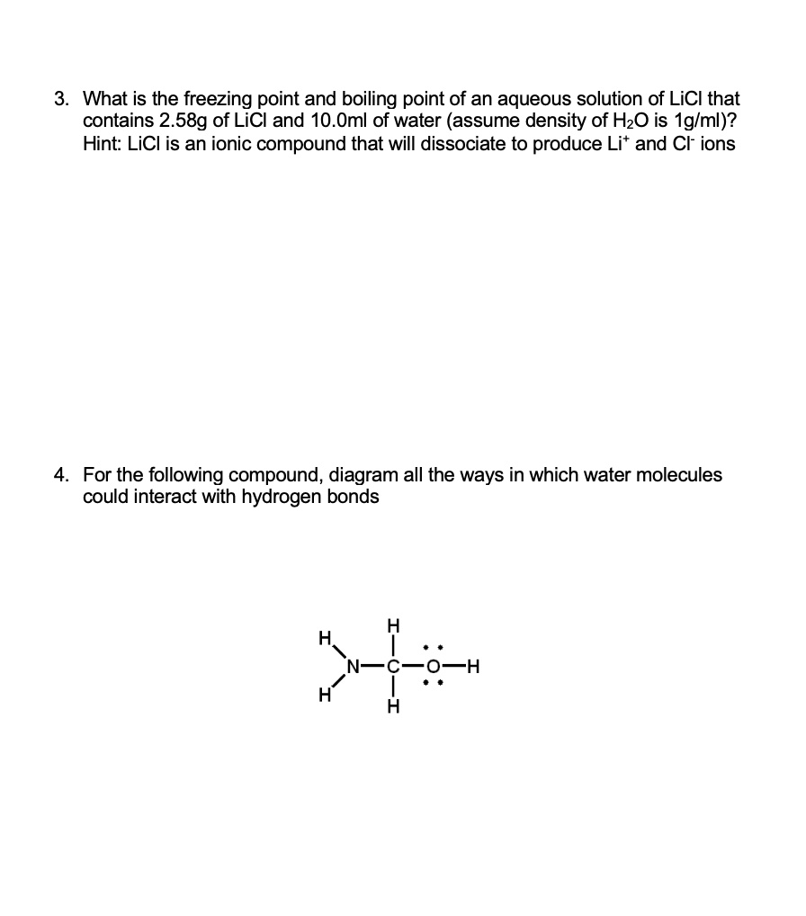 SOLVED:3_ What is the freezing point and boiling point of an aqueous ...
