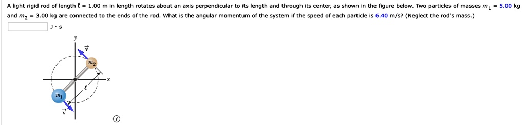 light rigid rod of length 100 length rotates about an axis ...
