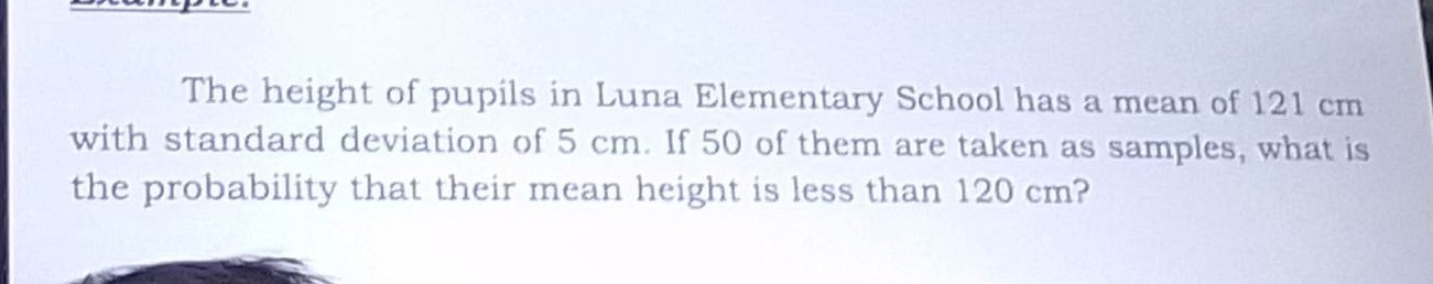 SOLVED: The height of pupils in Luna Elementary School has a mean of ...
