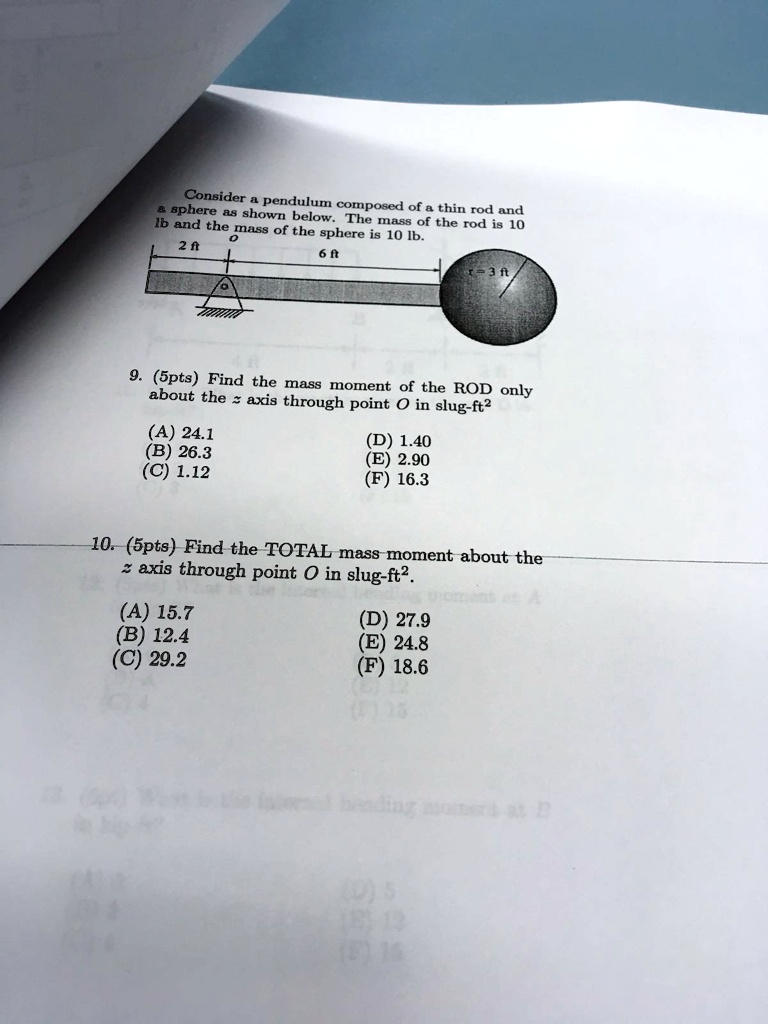 SOLVED: Consider a pendulum composed of a thin rod and a sphere as ...
