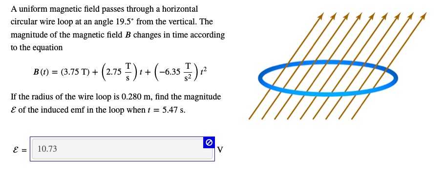 a uniform magnetic field passes through horizontal circular wire loop ...