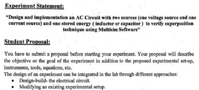 Experiment Statement: "Design and implementation an AC Circuit with two ...