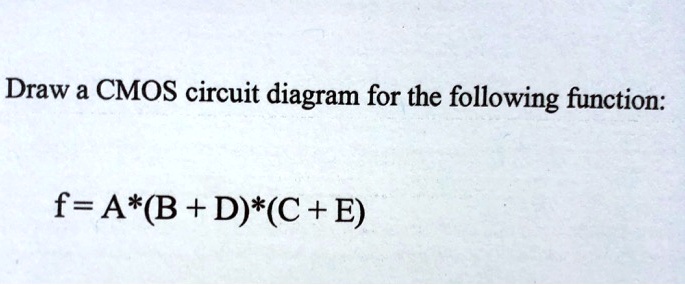 Solved Draw A Cmos Circuit Diagram For The Following Function F A