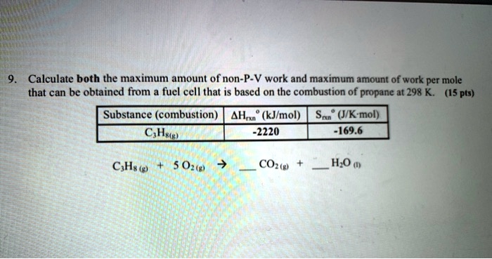 SOLVED: Calculate both the maximum amount of non-P-V work and maximum ...