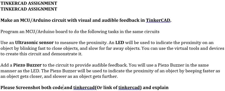 SOLVED: TINKERCADASSIGNMENT TINKERCADASSIGNMENT Make an MCU/Arduino ...