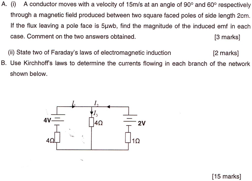 SOLVED: A conductor moves with a velocity of 15 m/s at an angle of 90Â ...