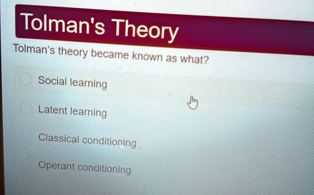 Tolman's Theory Tolman's theory became known as what? Social learning ...