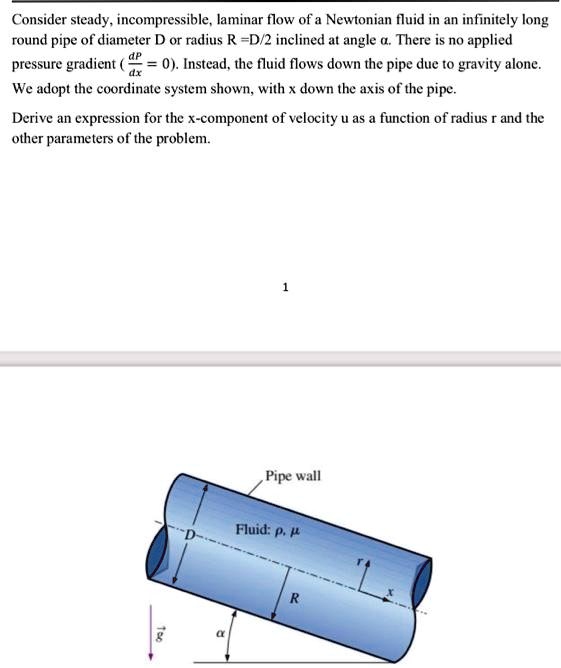 [GET ANSWER] Consider steady, incompressible, laminar flow of a Newtonian fluid in an infinitely ...
