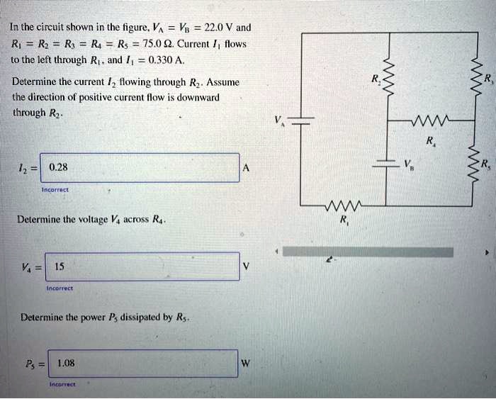 ln the circuit shown in the figure va vi 220 v and r r r r rs 750 current ilows to the left ...
