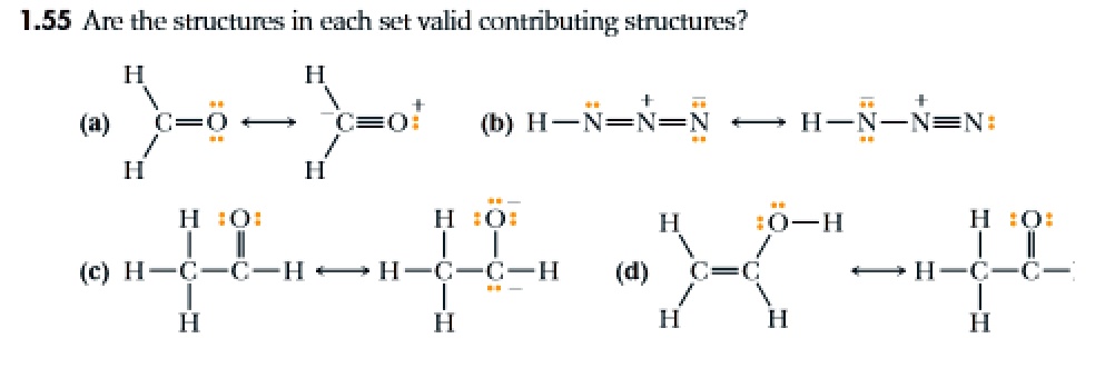 [GET ANSWER] 1.55 Are the structures in each set valid contributing structures? H H + + (a) C=O ...