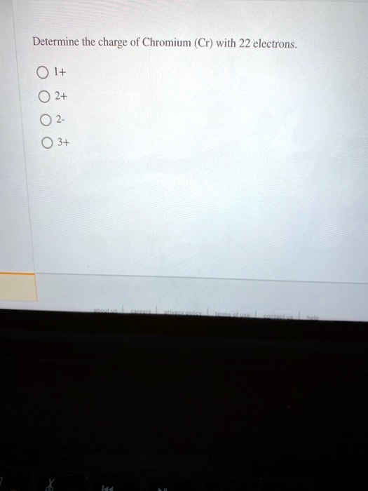 SOLVED: Determine the charge of Chromium (Cr) with 22 electrons