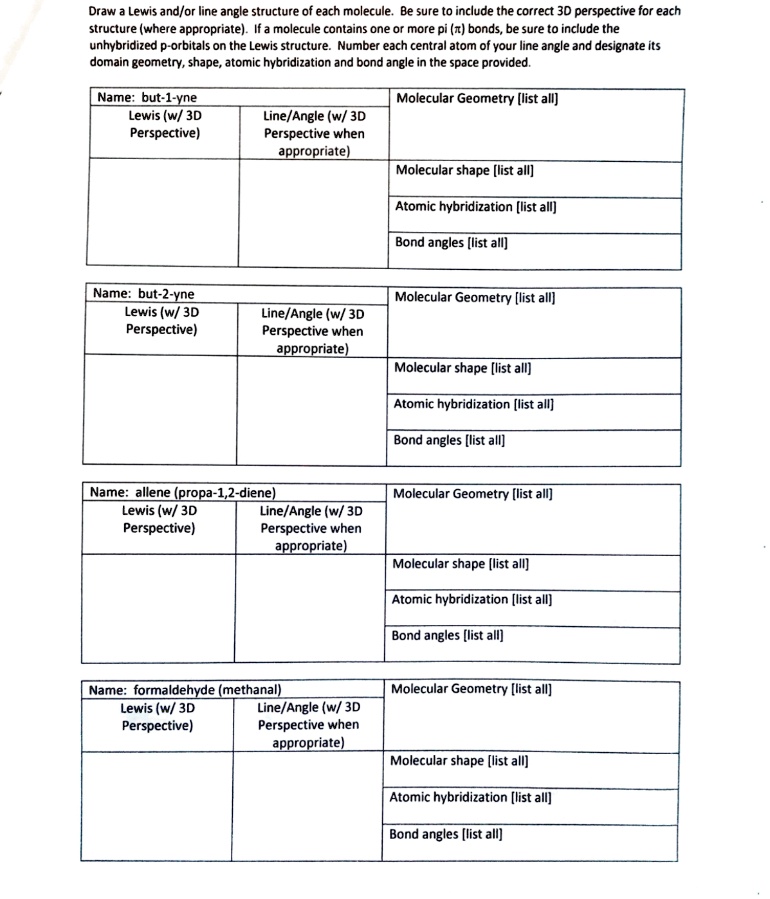 SOLVED: Text: Draw Lewis and/or line angle structure of each molecule ...