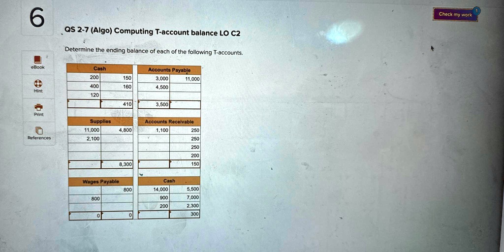 qs 2 7 algo computing t account balance lo c2 determine the ending ...