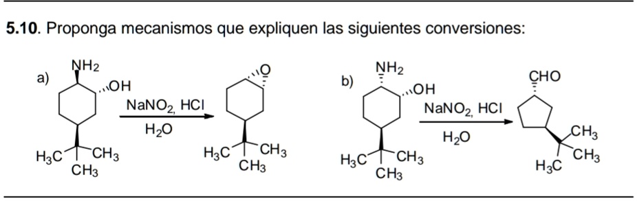 5.10. Proponga mecanismos que expliquen las siguientes conversiones ...