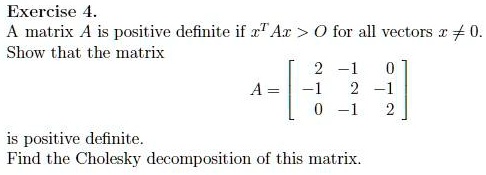 Exercise A matrix A is positive definite if x" A… - SolvedLib