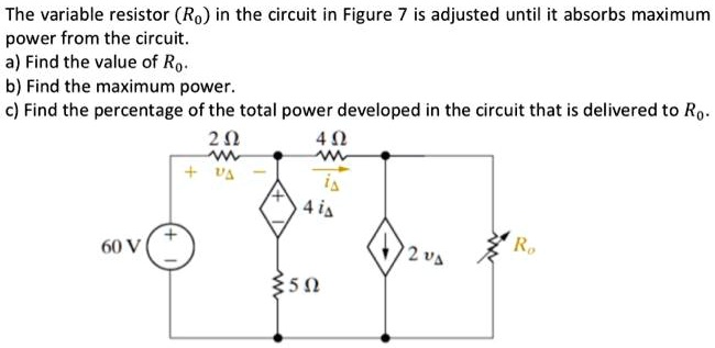 The variable resistor (Ro) in the circuit in Figure 7 is adjusted until it absorbs maximum power ...