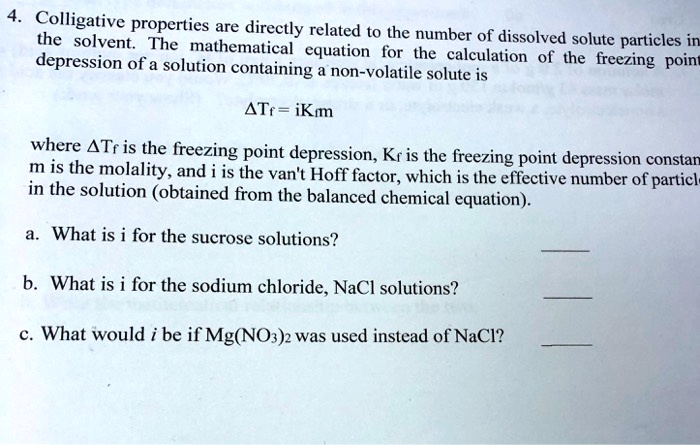 Colligative Properties Equations