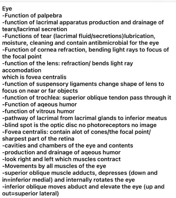 [GET ANSWER] Eye -Function of palpebra -function of lacrimal apparatus ...
