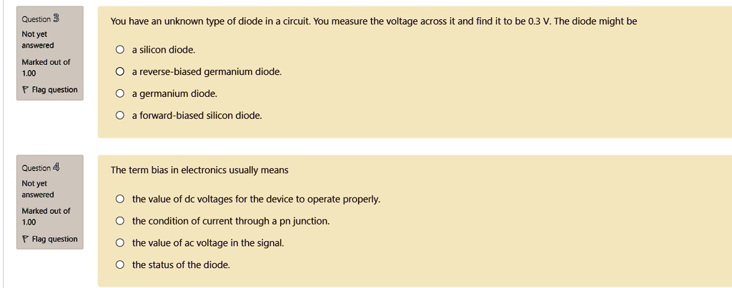 Question 3 Not yet answered Marked out of 1.00 Flag question You have ...