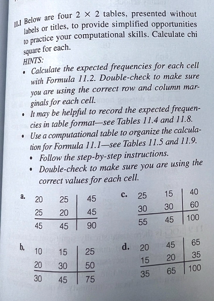 VIDEO solution: [1.1 Below are four 2x2 tables, presented without ...