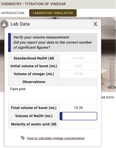 chemistry titration of vinegar introduction laboratory simulation lab ... chemistry titration of vinegar introduction laboratory simulation lab ...