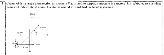 18 A beam with the angle cross section as shown in Fig. is used to ...