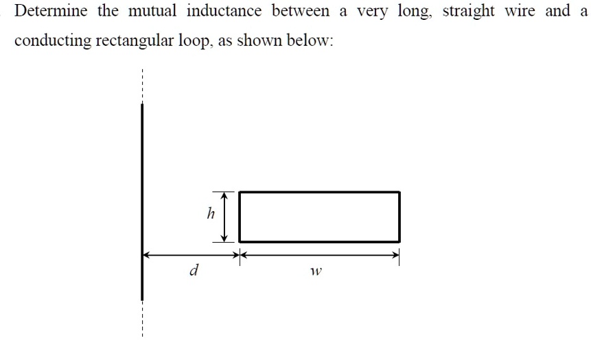 SOLVED: Determine the mutual inductance between a very long, straight wire and a conducting ...