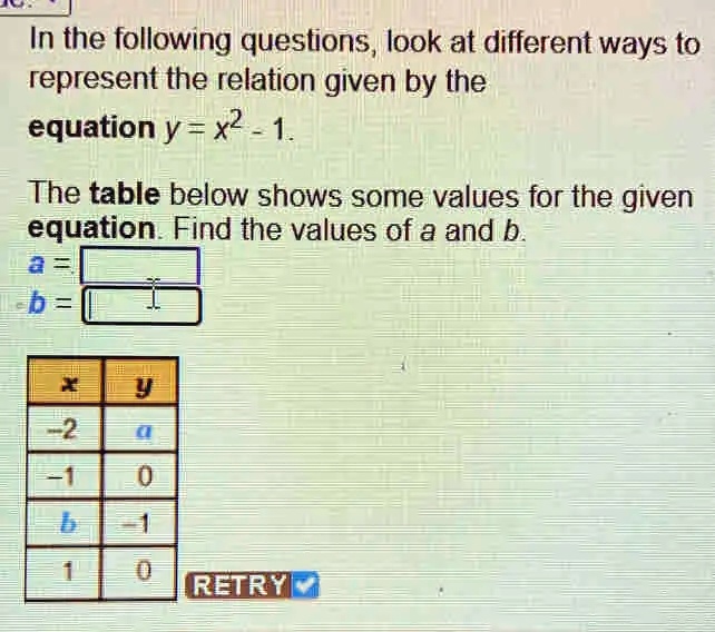 In the following questions, look at different ways to represent the relation given by the ...