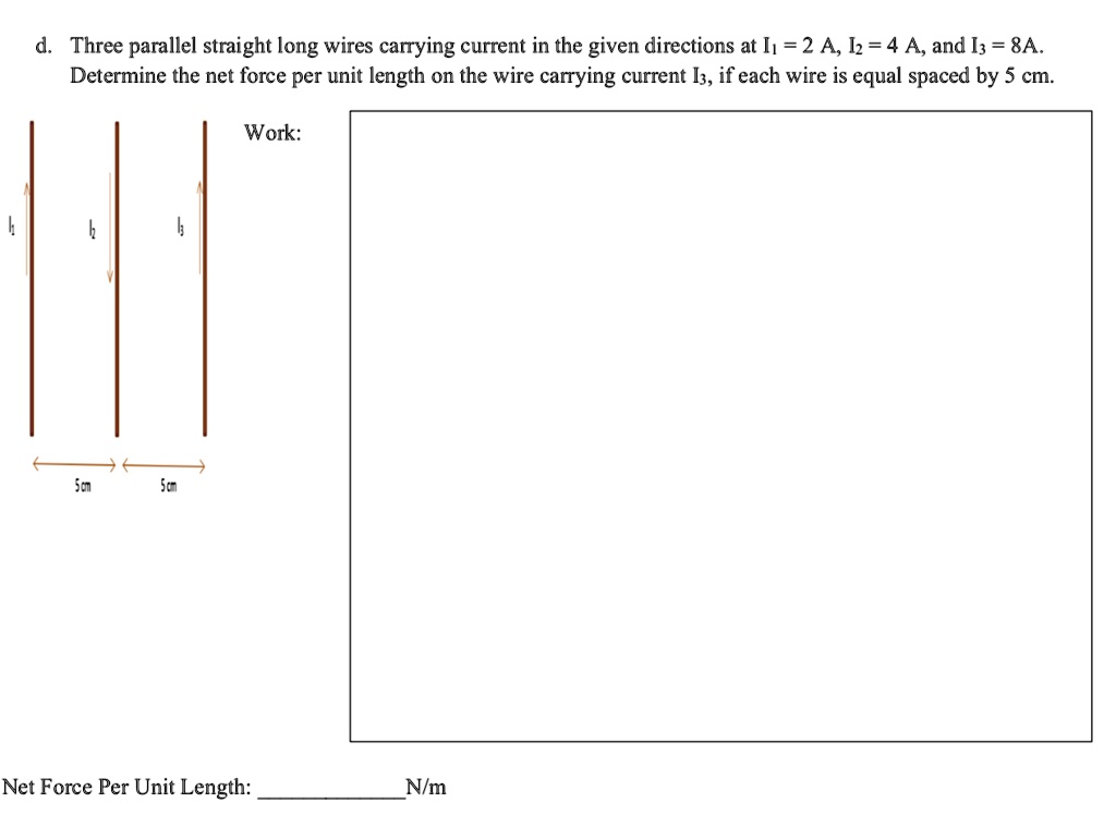 three parallel straight long wires carrying current in the given ...