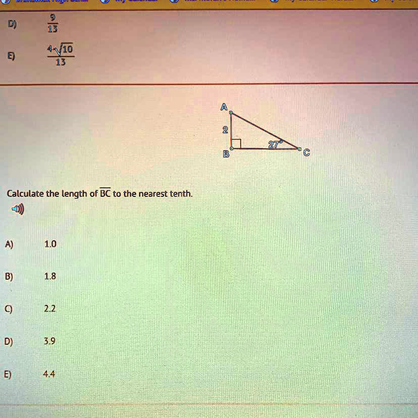 'Calculate the length of BC to the nearest tenth. Vio Calculate the ...