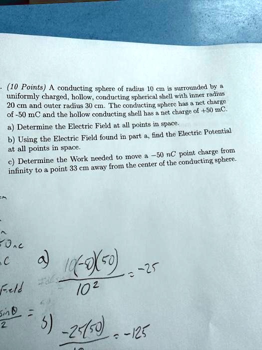 SOLVED: Need in 10 mins please!!!!! a Determine the Electric Field at all points in space. b ...
