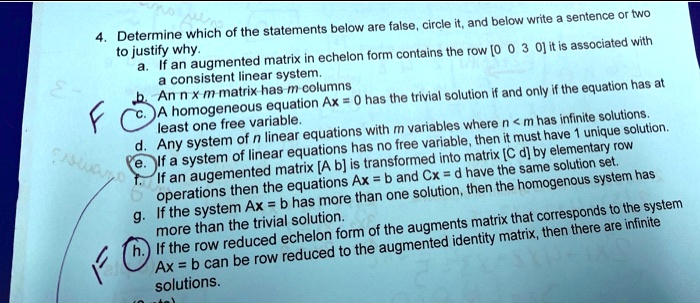 SOLVED: circle it, and below write sentence Or tWO Determine which of ...