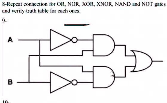 SOLVED: Repeat connection for OR, NOR, XOR, XNOR, NAND, and NOT gates ...