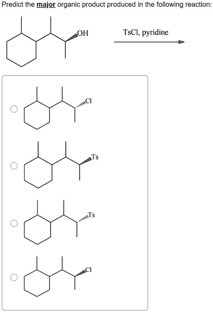 Predict the major organic product produced in the following reaction ...