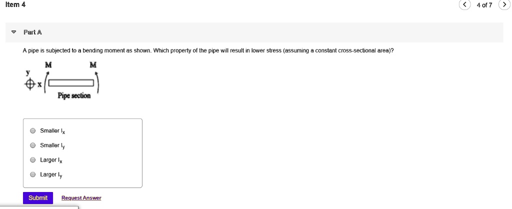 item 4 4 of 7 parta a pipe is subjected to a bending moment as shown ...