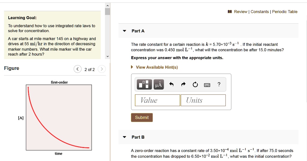 SOLVED: Review Constants Periodic Table Learning Goal: To understand how to use integrated rate ...