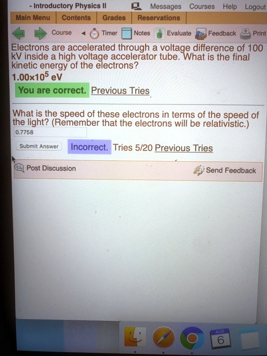 introductory physics ii main menu contents grades messages courses help logout reservations ...