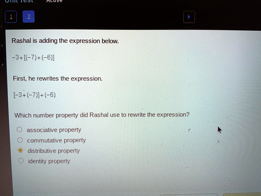 Rashal is adding the expression below. -3+[(-7)+(-6)] First, he ...