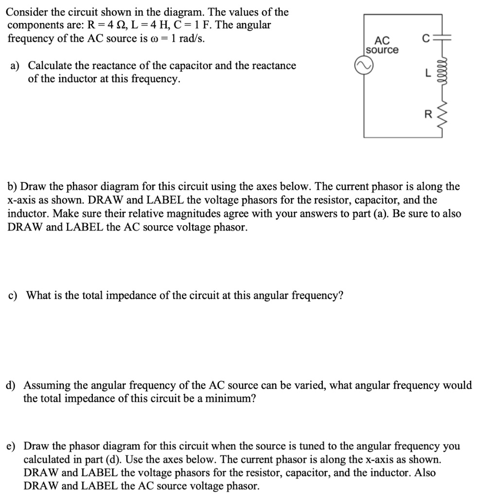 consider the circuit shown in the diagram the values of the components ...