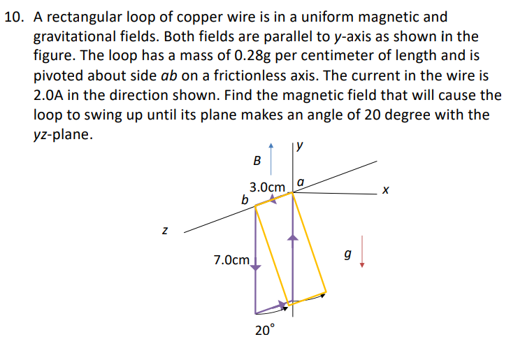 10. A rectangular loop of copper wire is in a uniform...