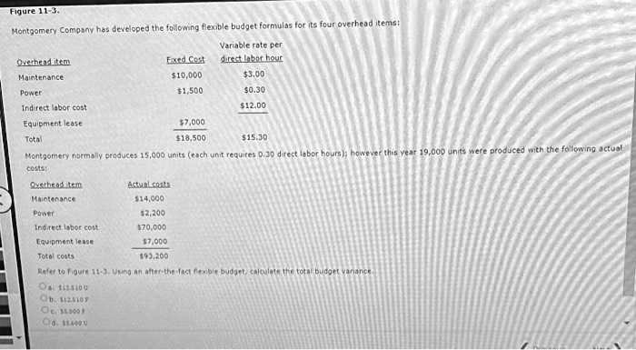 figure 11 3 montgomery company has developed the following flexible ...