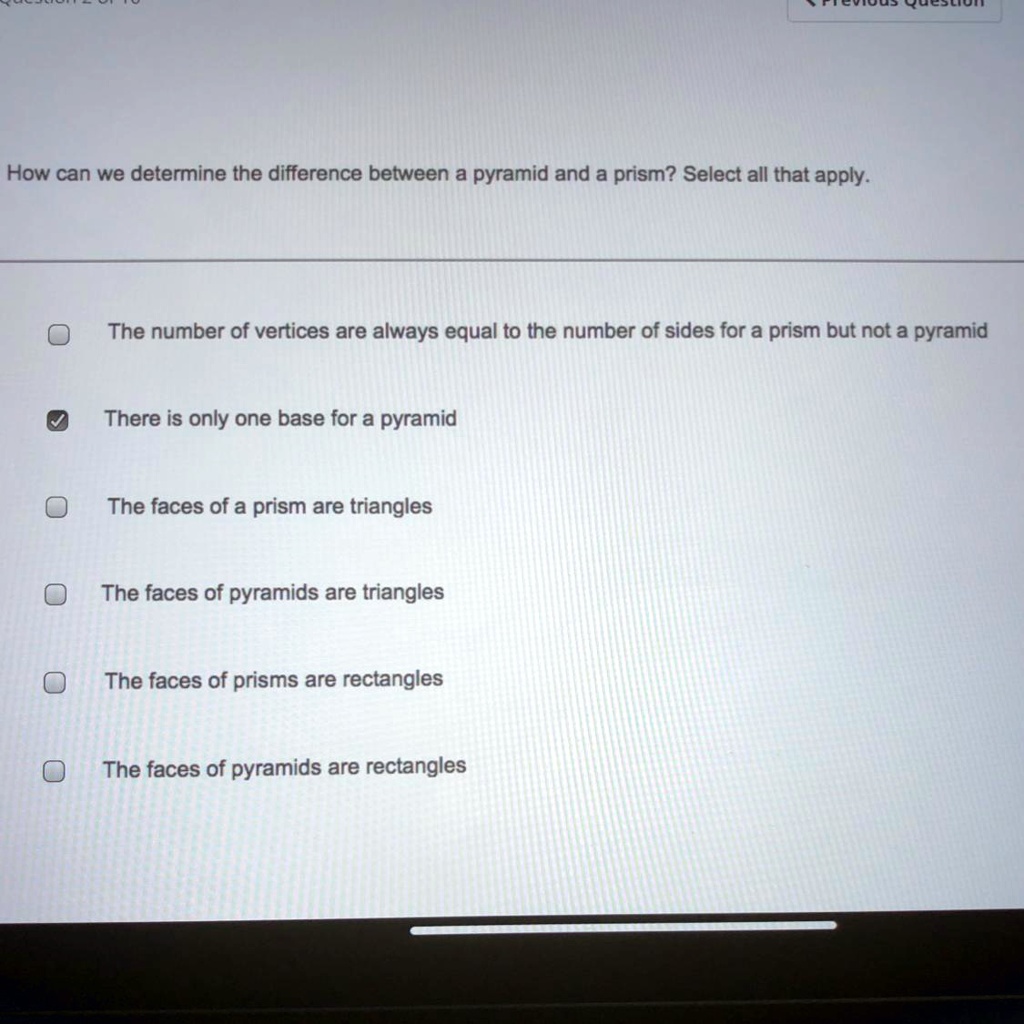 SOLVED: 'How can we determine the difference between a pyramid and a ...