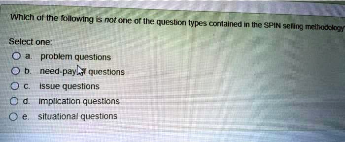 Which of the following is not one of the question types contained in ...