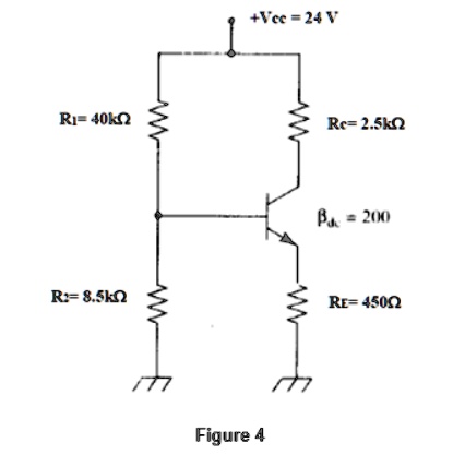 SOLVED: A voltage-divider bias circuit is shown in Figure 4. Calculate and solve the following ...