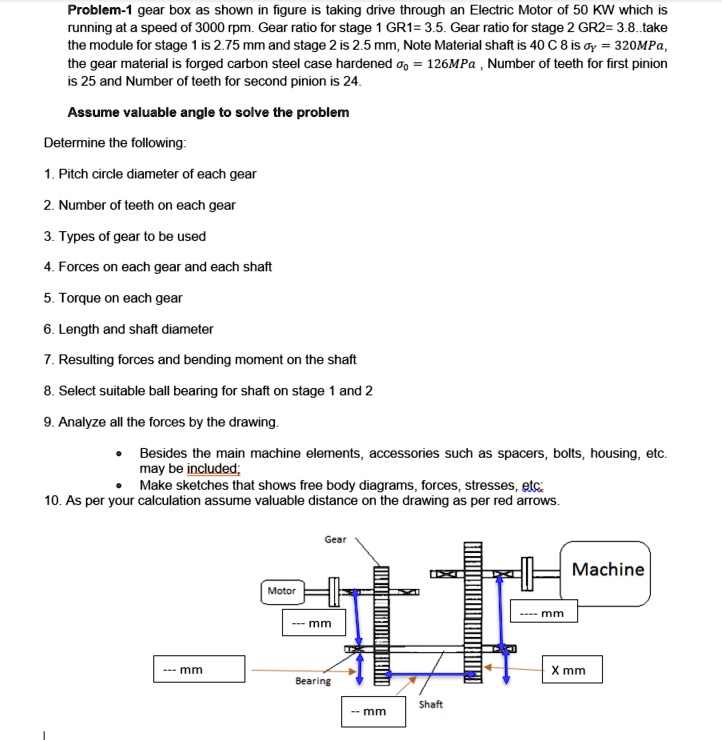 SOLVED: stage 1 = left side Stage 2 = right side Pinion on stage 1= top ...